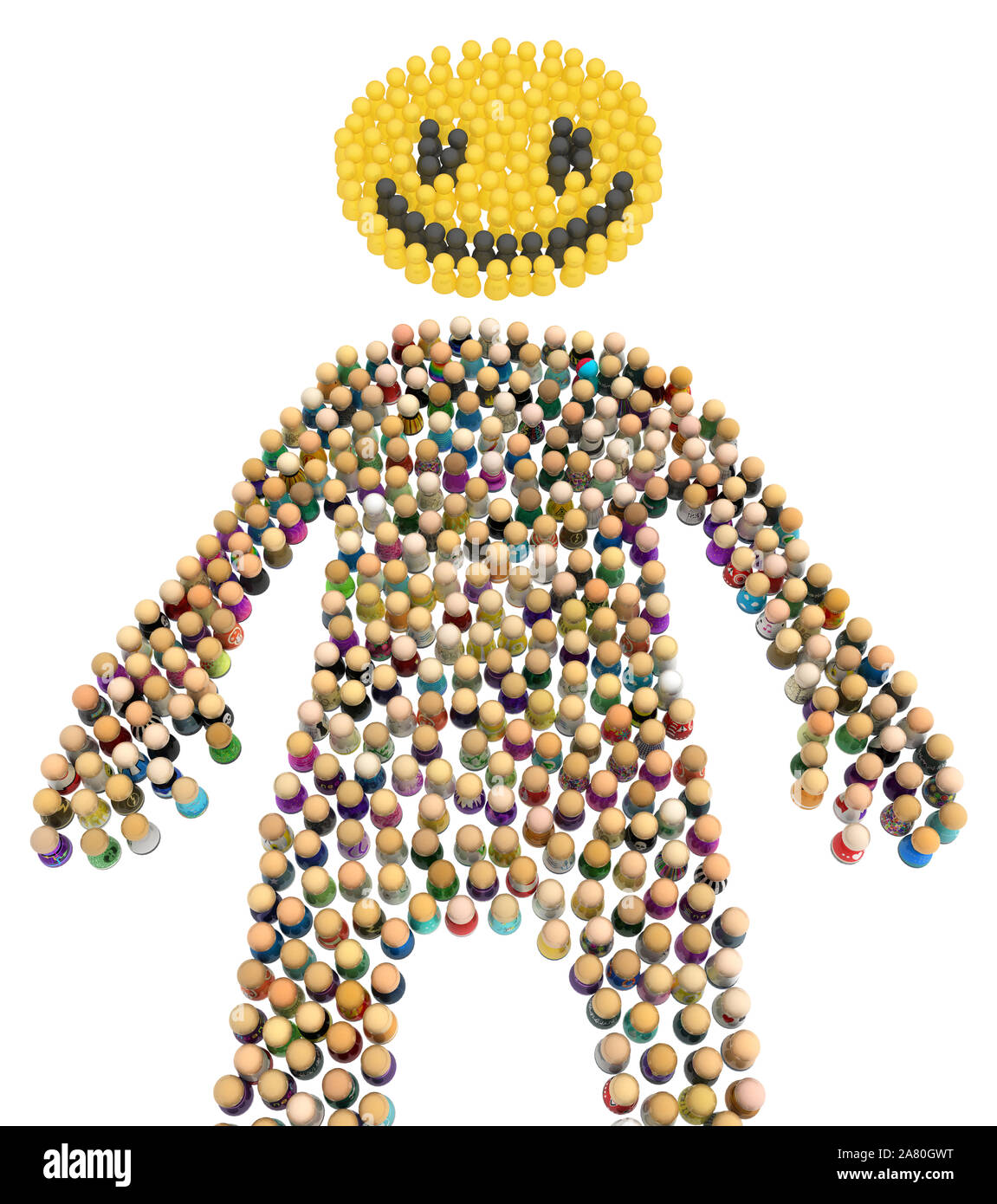 Crowd people face cartoon Cut Out Stock Images & Pictures - Alamy