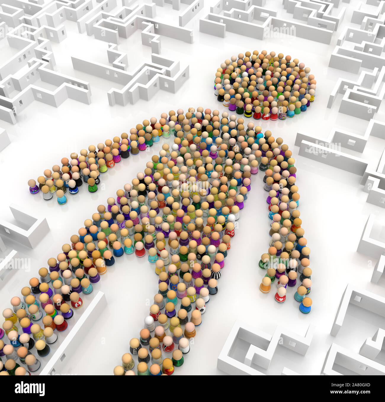 Person surrounded crowd hi-res stock photography and images - Alamy