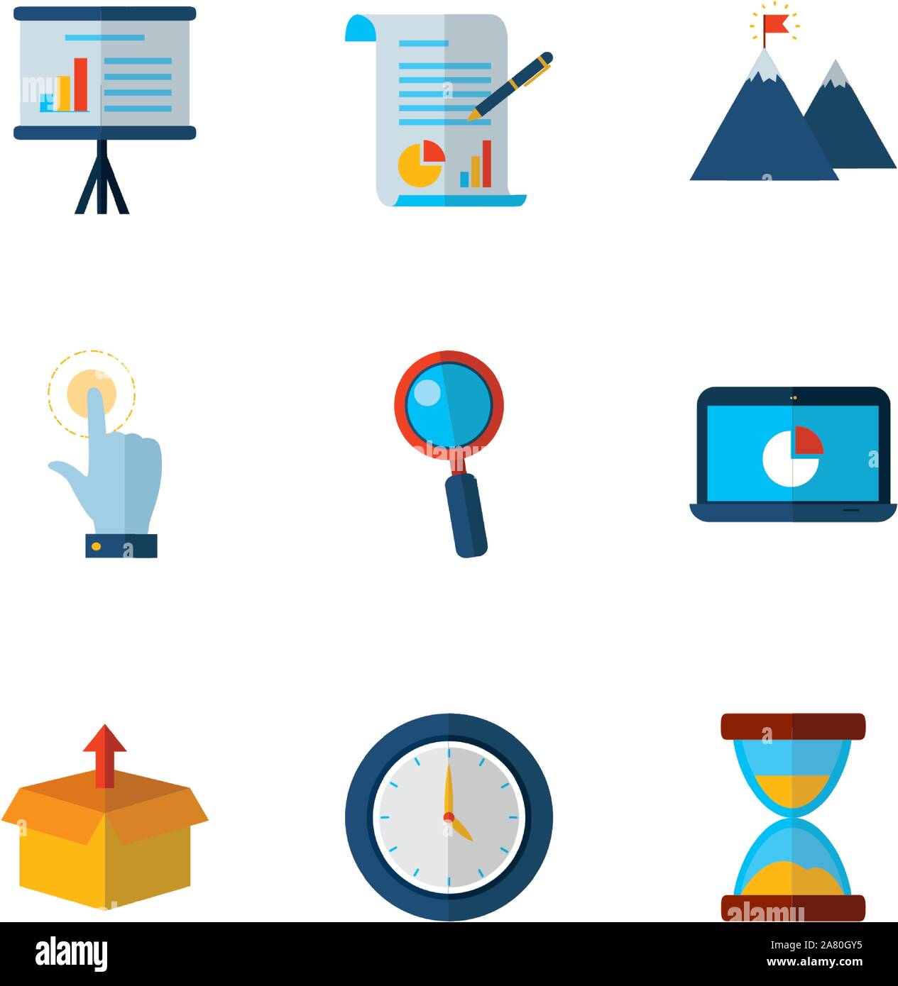 business work success finance icons set vector illustration Stock ...