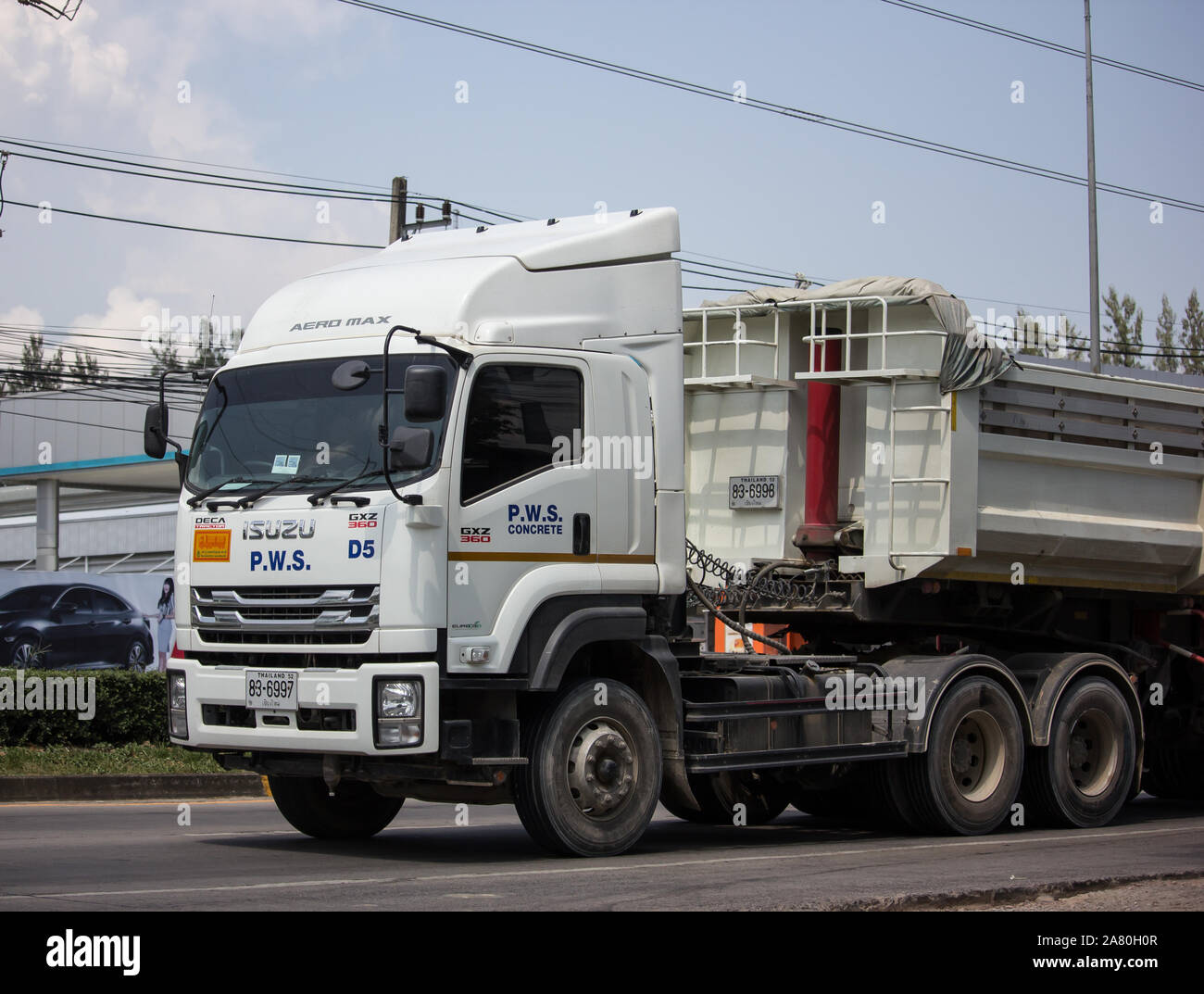 Chiangmai, Thailand - October 10 2019: Trailer Dump truck of PWS ...