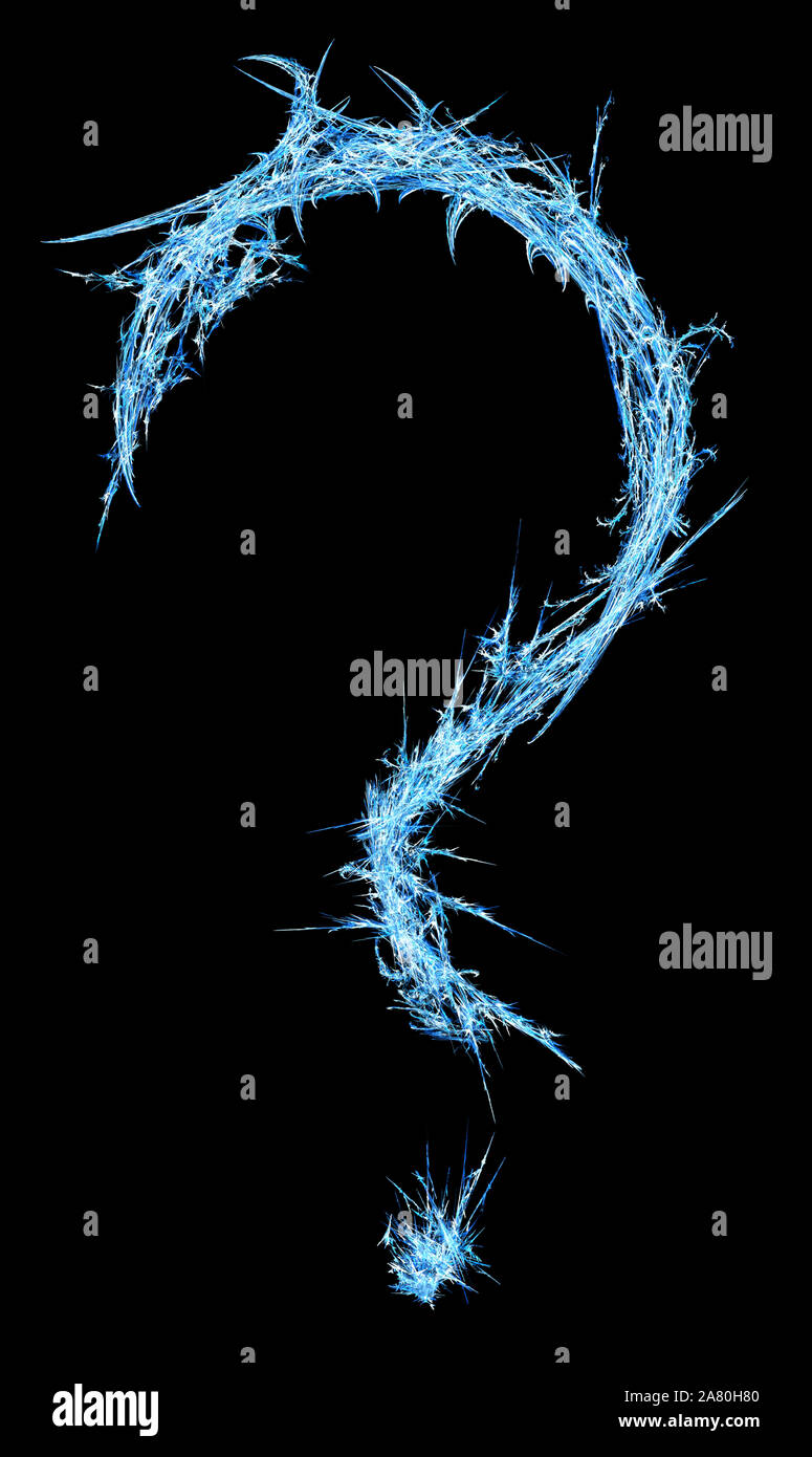 Ice shard frozen question mark shape abstract, vertical, isolated, over ... Ice shard frozen question mark shape abstract, vertical, isolated, over ...