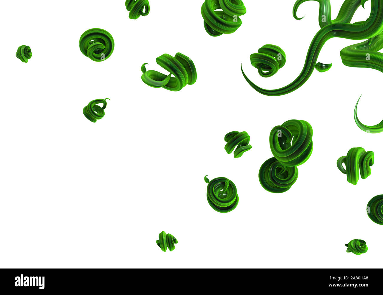 Plant vines green growing twisting curled into balls, 3d illustration ...