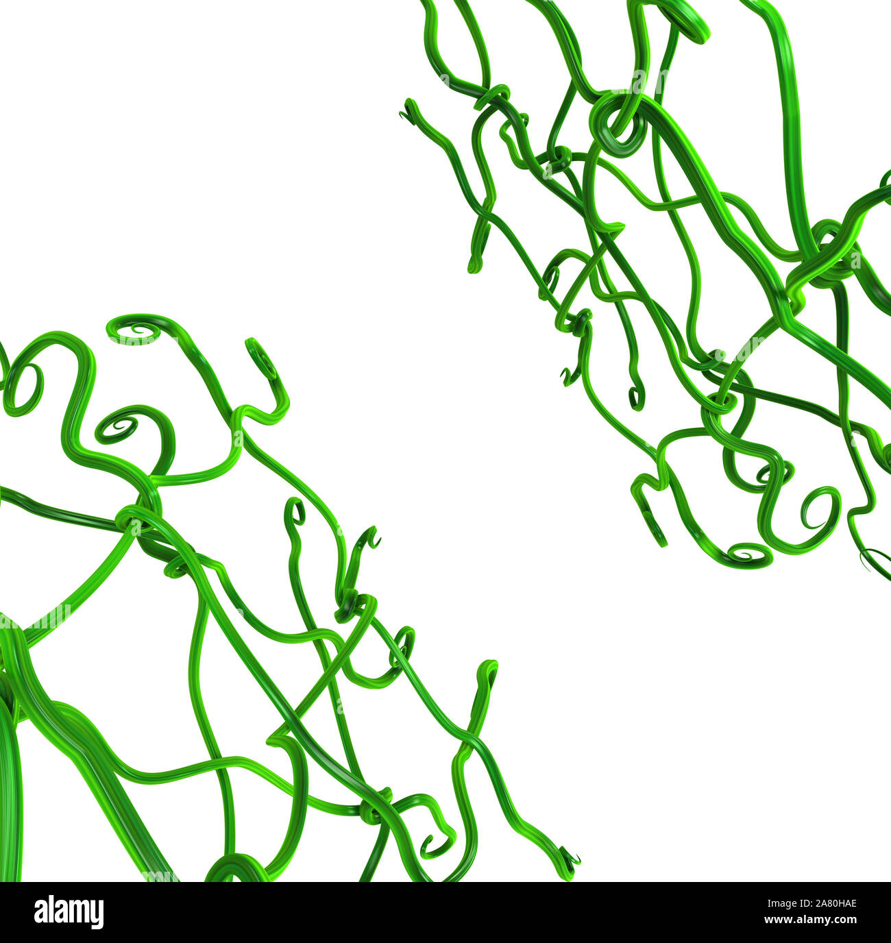 Plant vines green growing twisting net tangles, 3d illustration ...