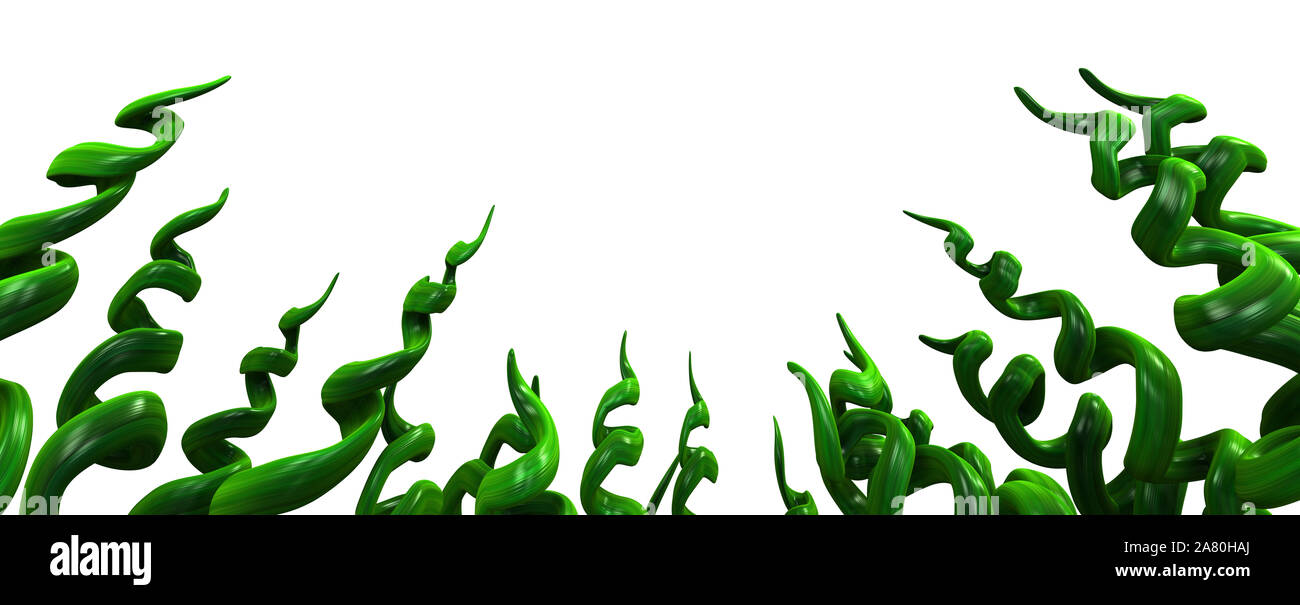 Plant vines green growing twisting spirals growing upwards, 3d ...