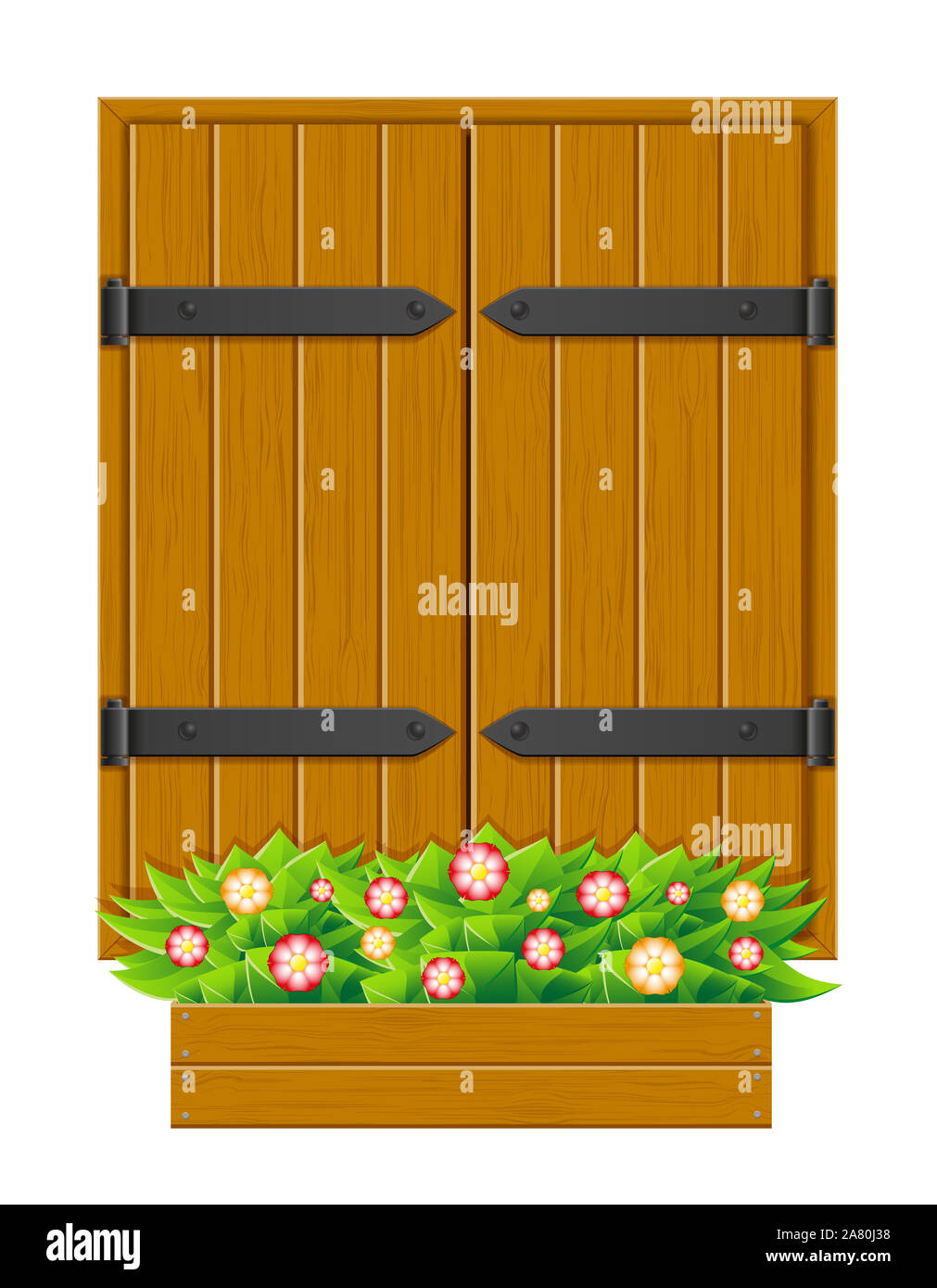 closed shutter wooden window for design vector illustration isolated on ...