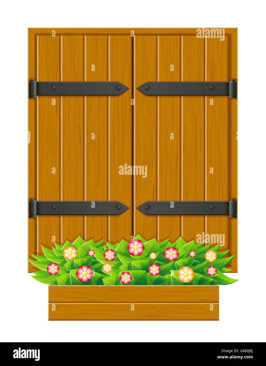 closed shutter wooden window for design vector illustration isolated on ...