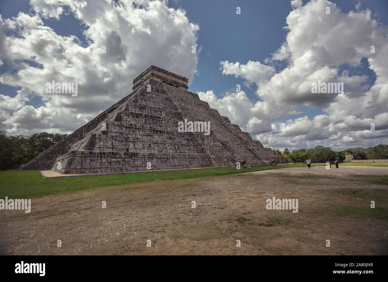View of three quarters of the Pyramid of Chichen Itza #7 Stock Photo ...