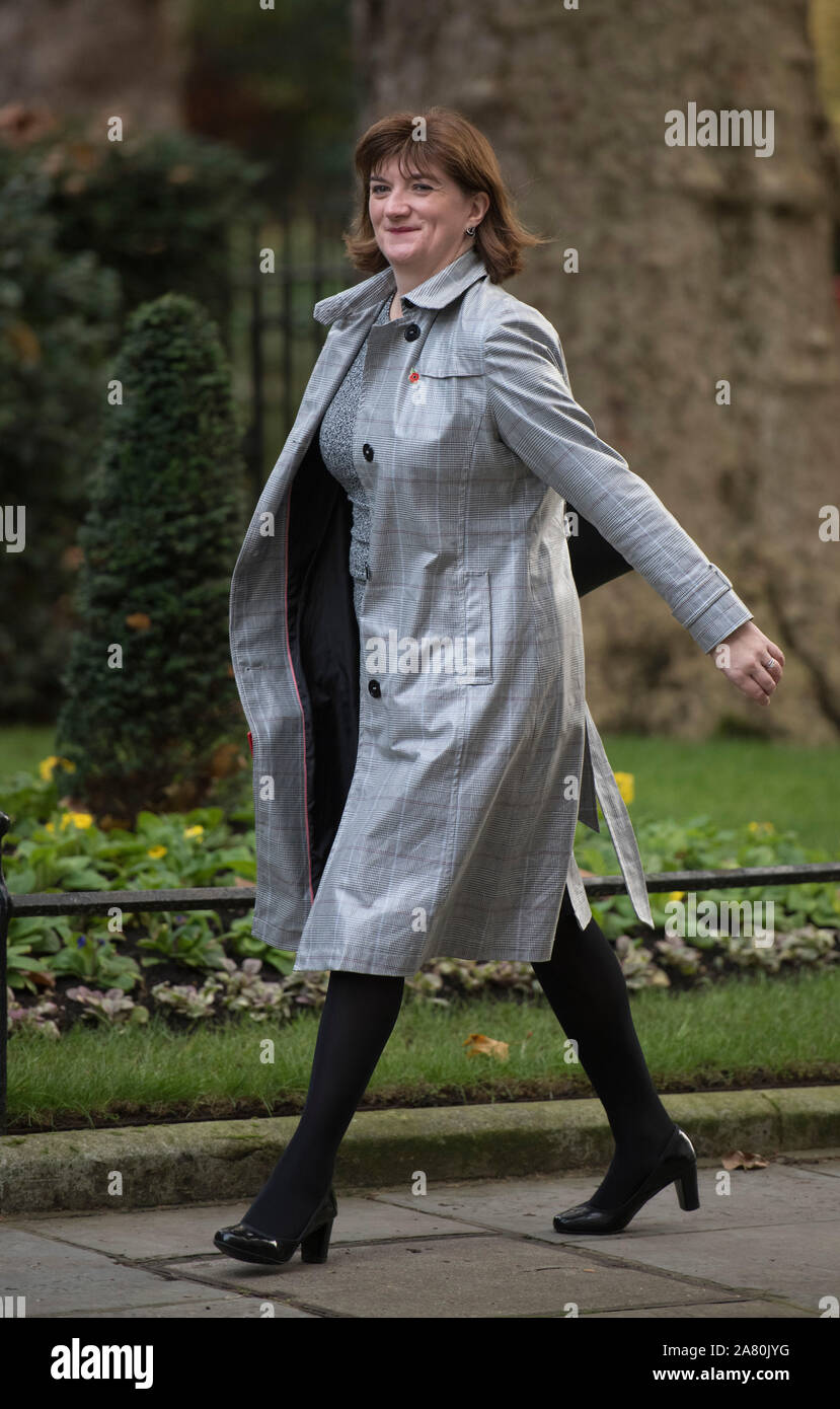 Downing Street, London, UK. 5th November 2019. Nicky Morgan, Secretary ...