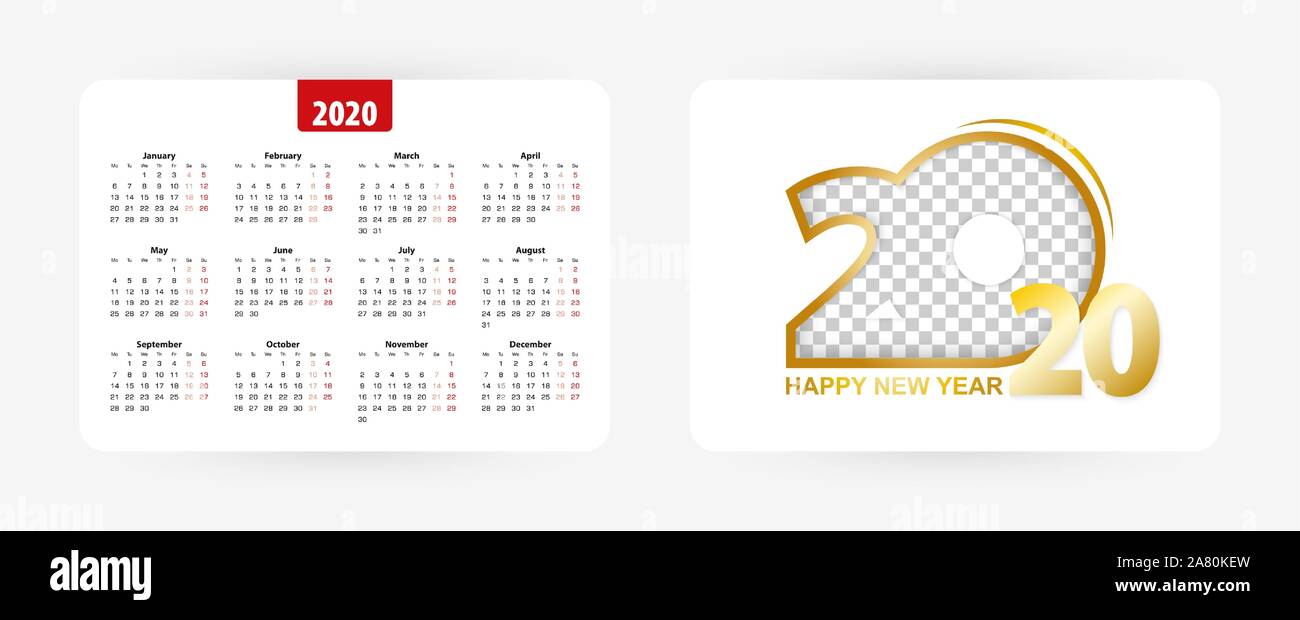 Pocket calendar 2020, vector illustration Stock Vector Image & Art - Alamy