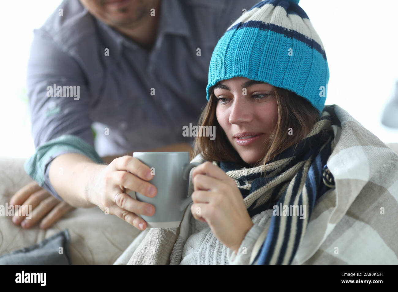 Happy sick girl Stock Photo - Alamy