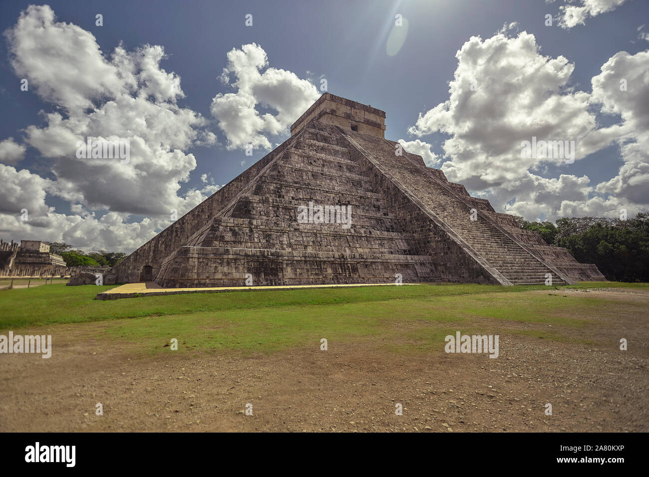 View of three quarters of the Pyramid of Chichen Itza #7 Stock Photo ...