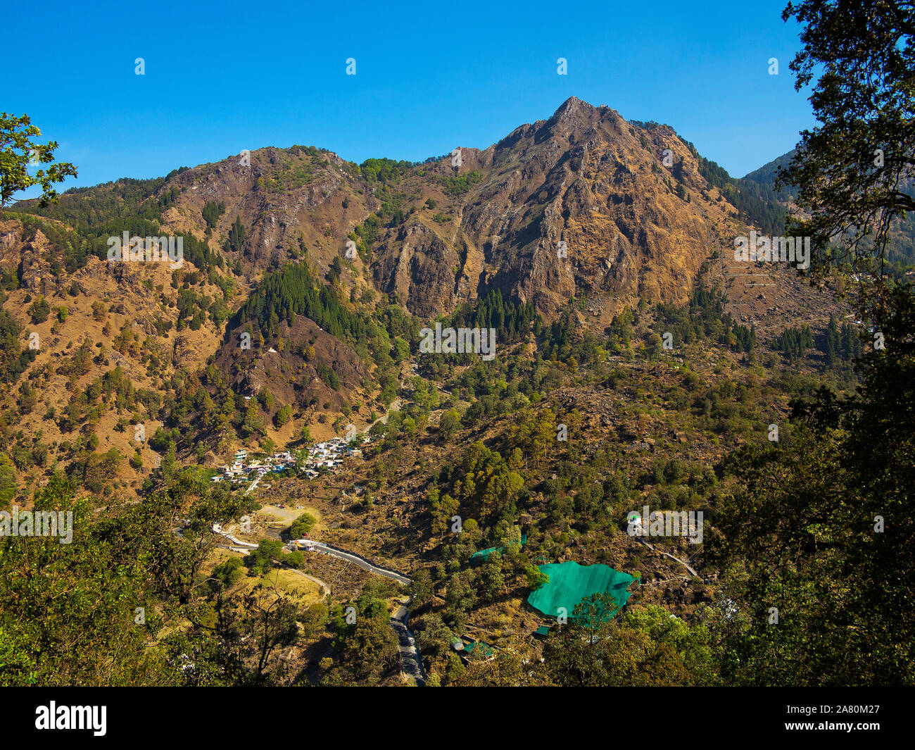 Remote village dep on the hills on the Kaladhungi-Nainital road ...