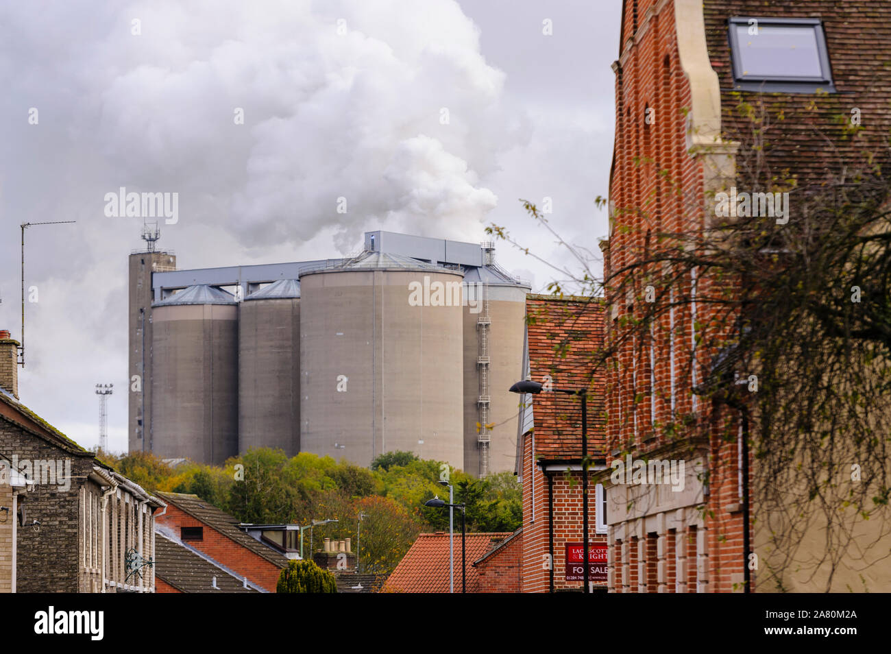 The view of the storage towers taken from Long Brackland, of the ...