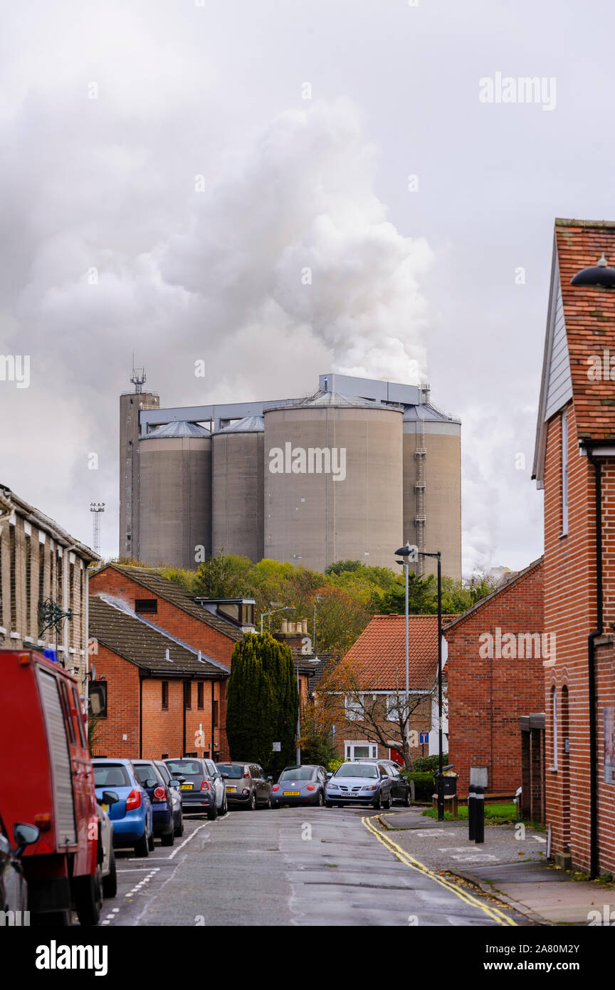The view of the storage towers taken from Long Brackland, of the ...