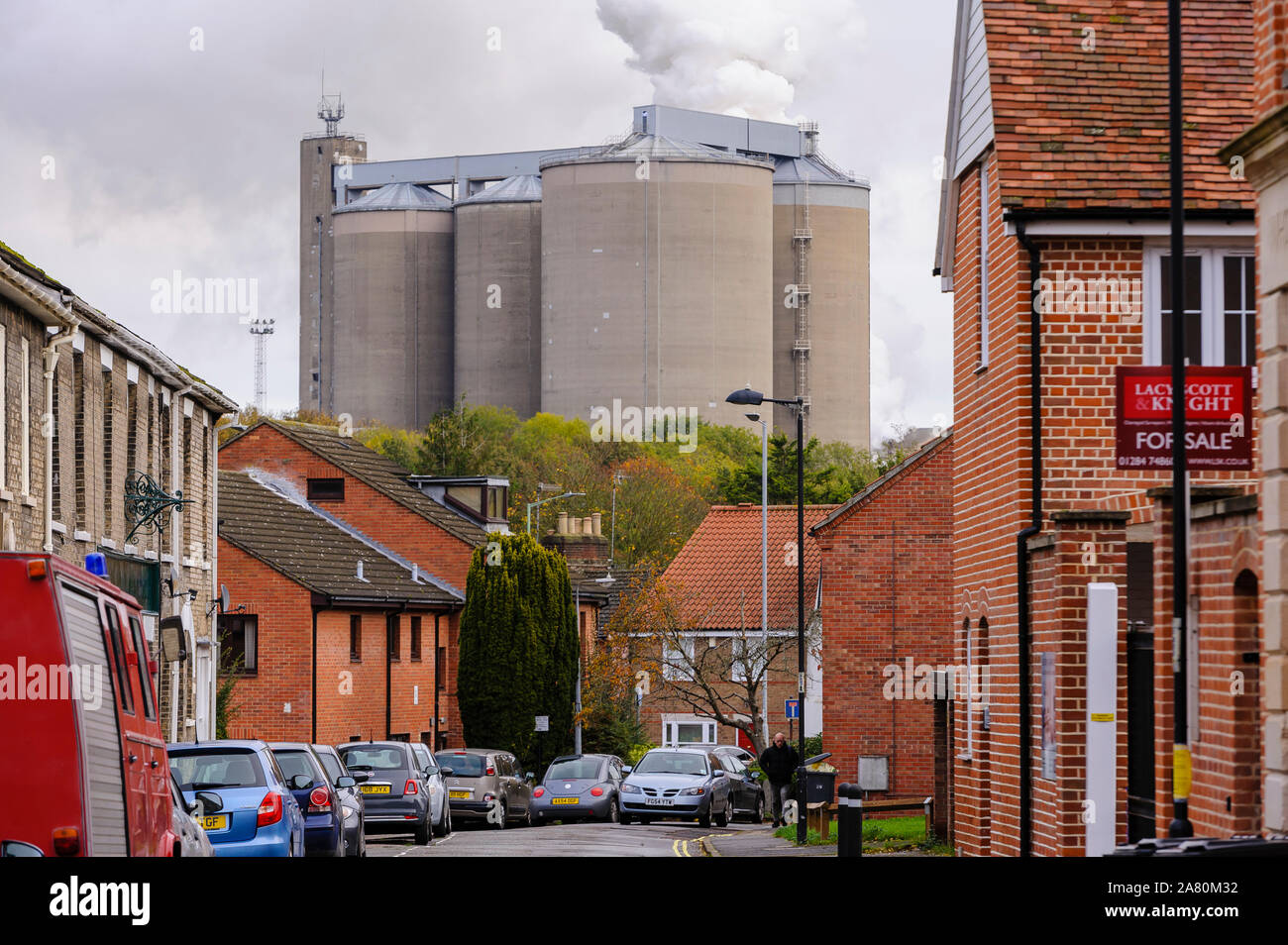 The view of the storage towers taken from Long Brackland, of the ...