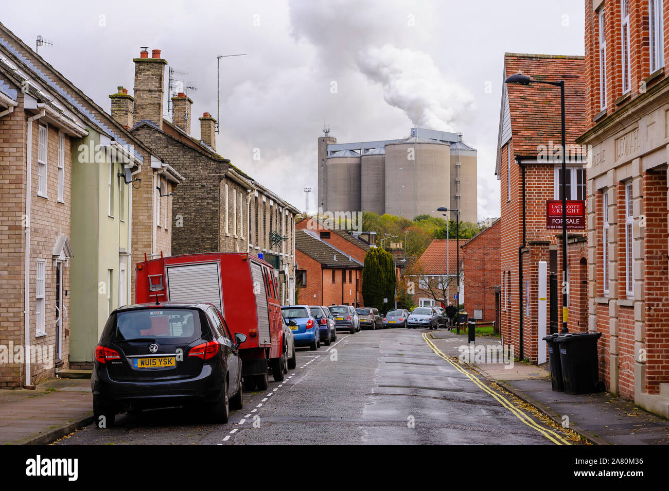 The view of the storage towers taken from Long Brackland, of the ...