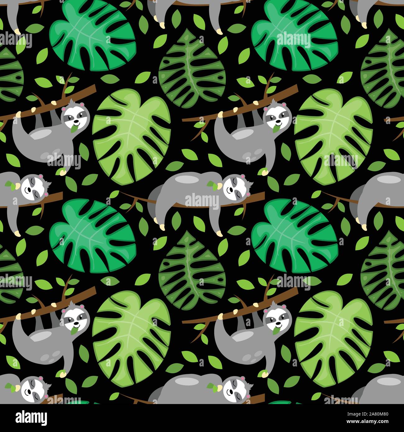 Sloth pattern hi-res stock photography and images - Alamy