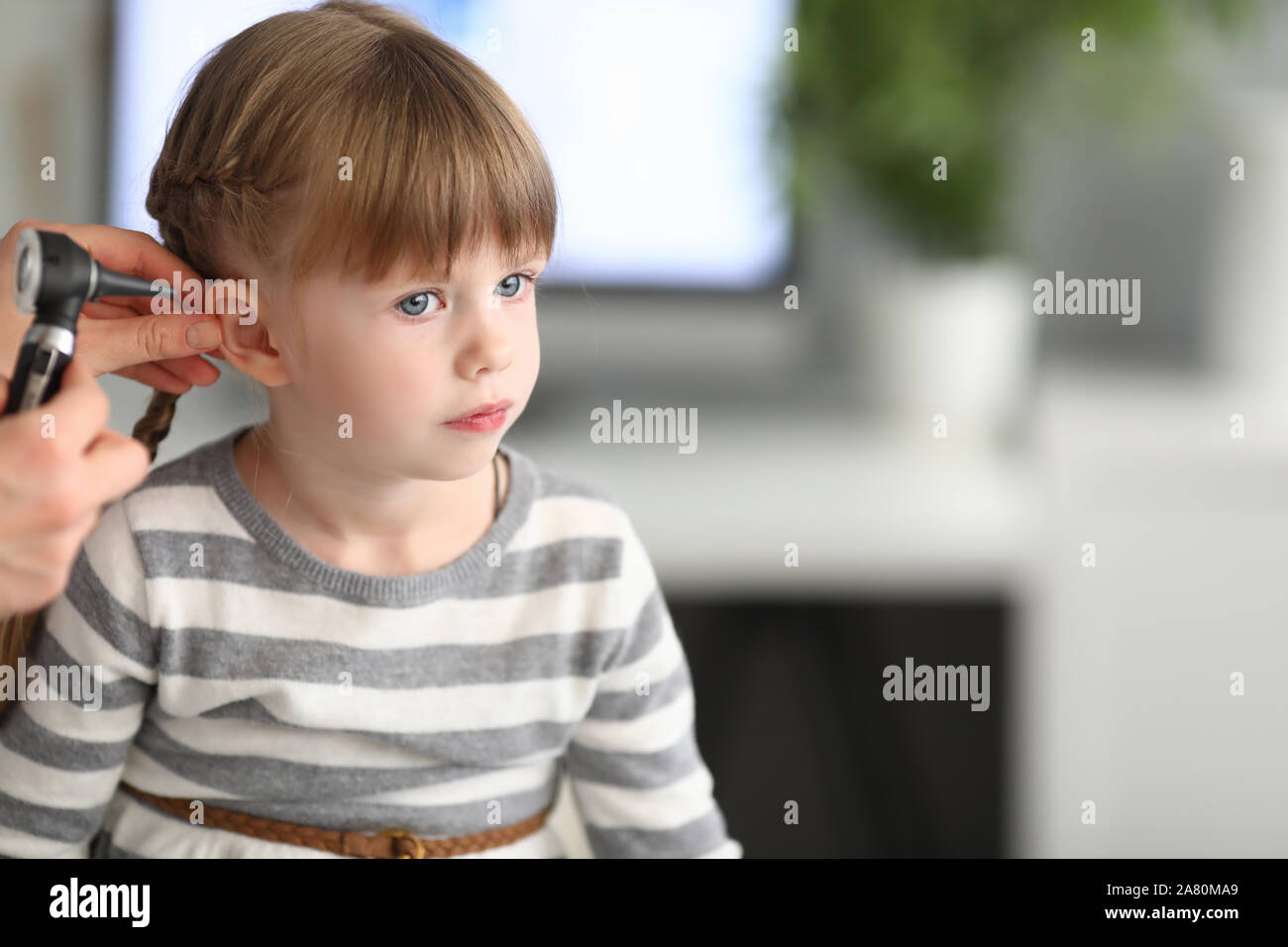 Concerned little girl Stock Photo - Alamy