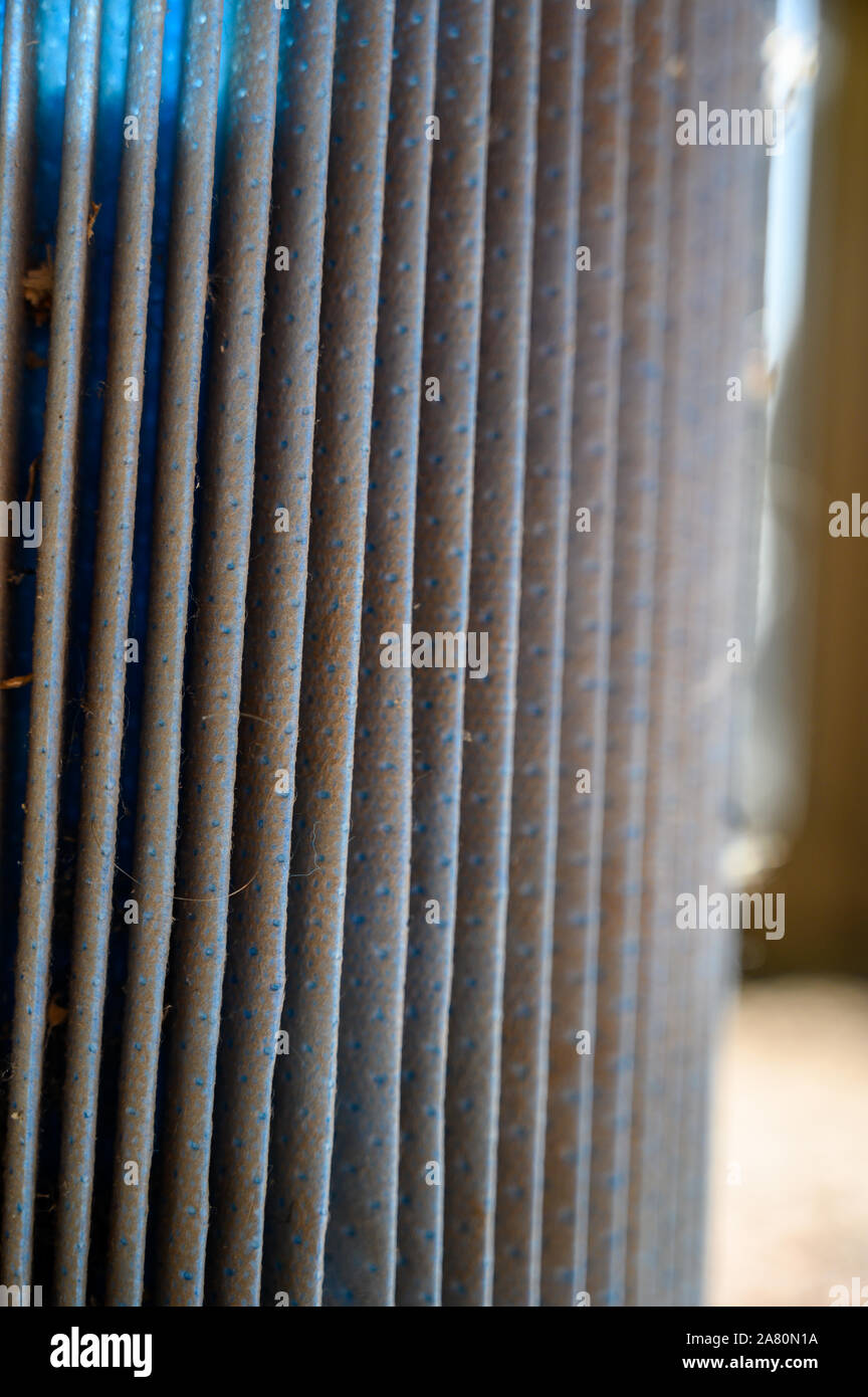 Shop vacuum cartridge air filter with wood chips captured Stock Photo ...