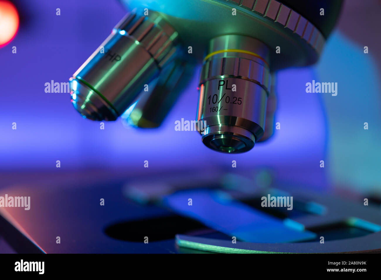 microbiological laboratory microscope in laboratory interior Stock ...