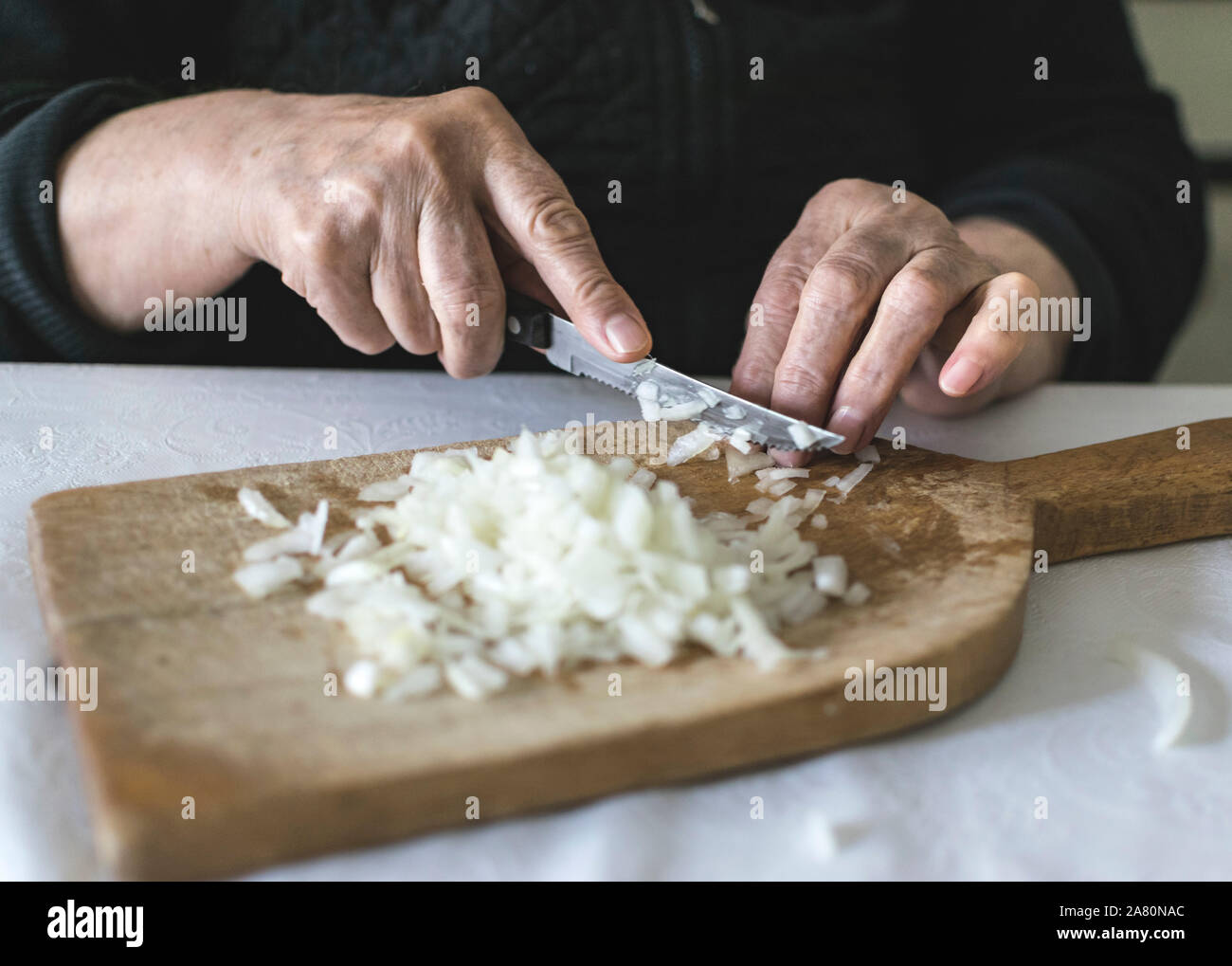 Chopping knife hands hi-res stock photography and images - Alamy