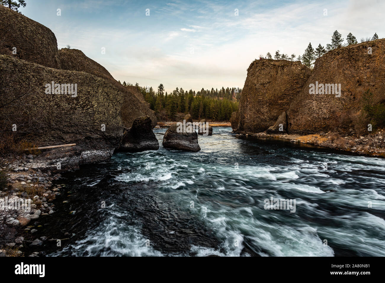 Spokane River In Riverside State Park Stock Photo - Alamy
