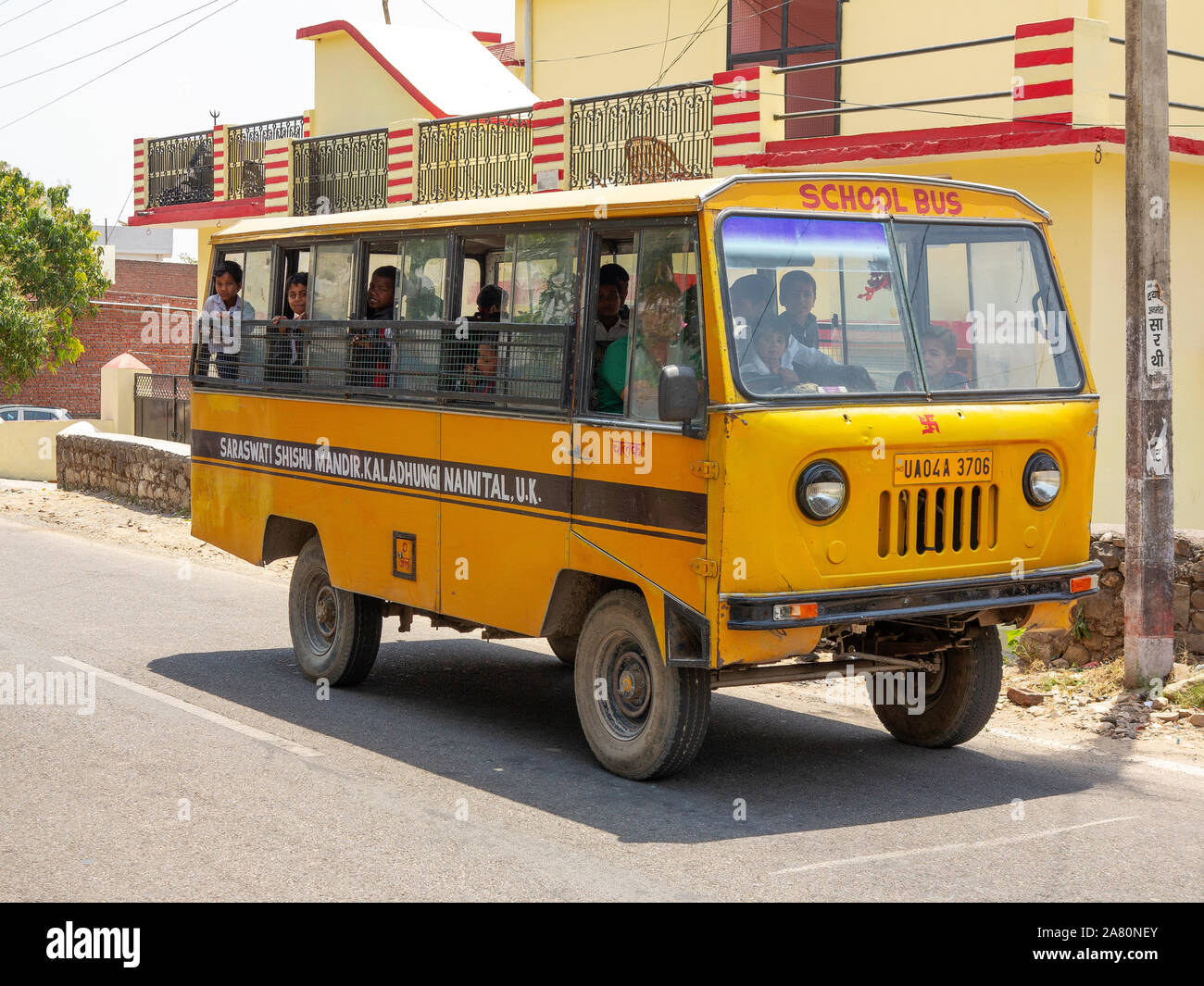 School Van With Children