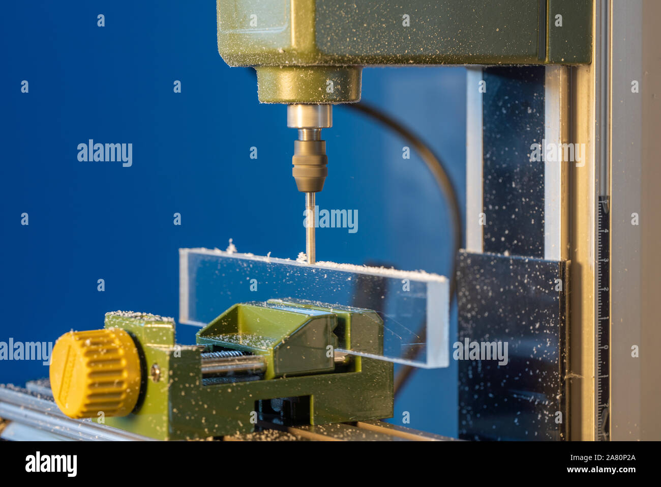 CNC milling machine processes glass Stock Photo - Alamy