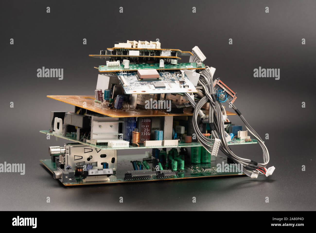 electronic PCB garbage as background from recycle industry and old ...