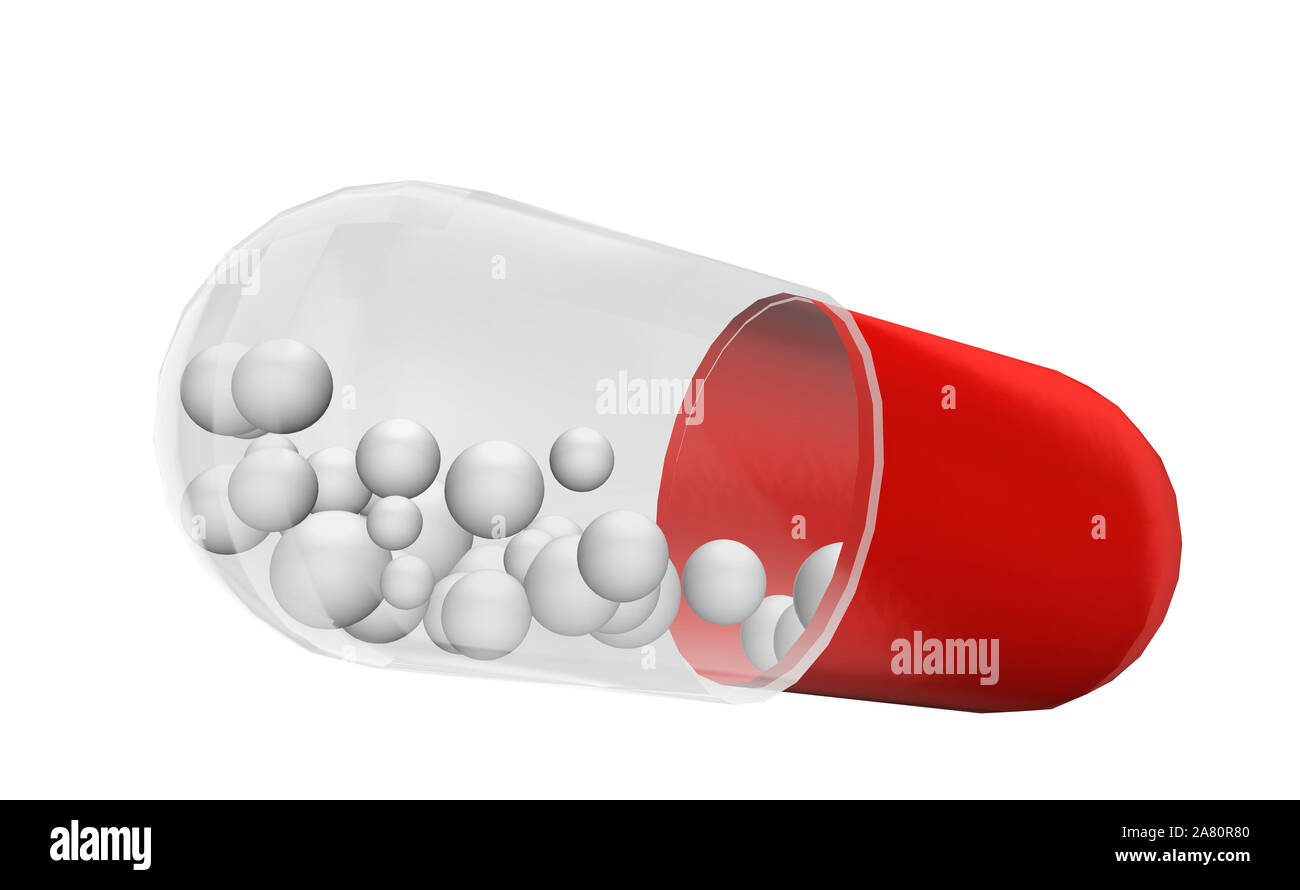 3D retard capsules on white background Stock Photo - Alamy