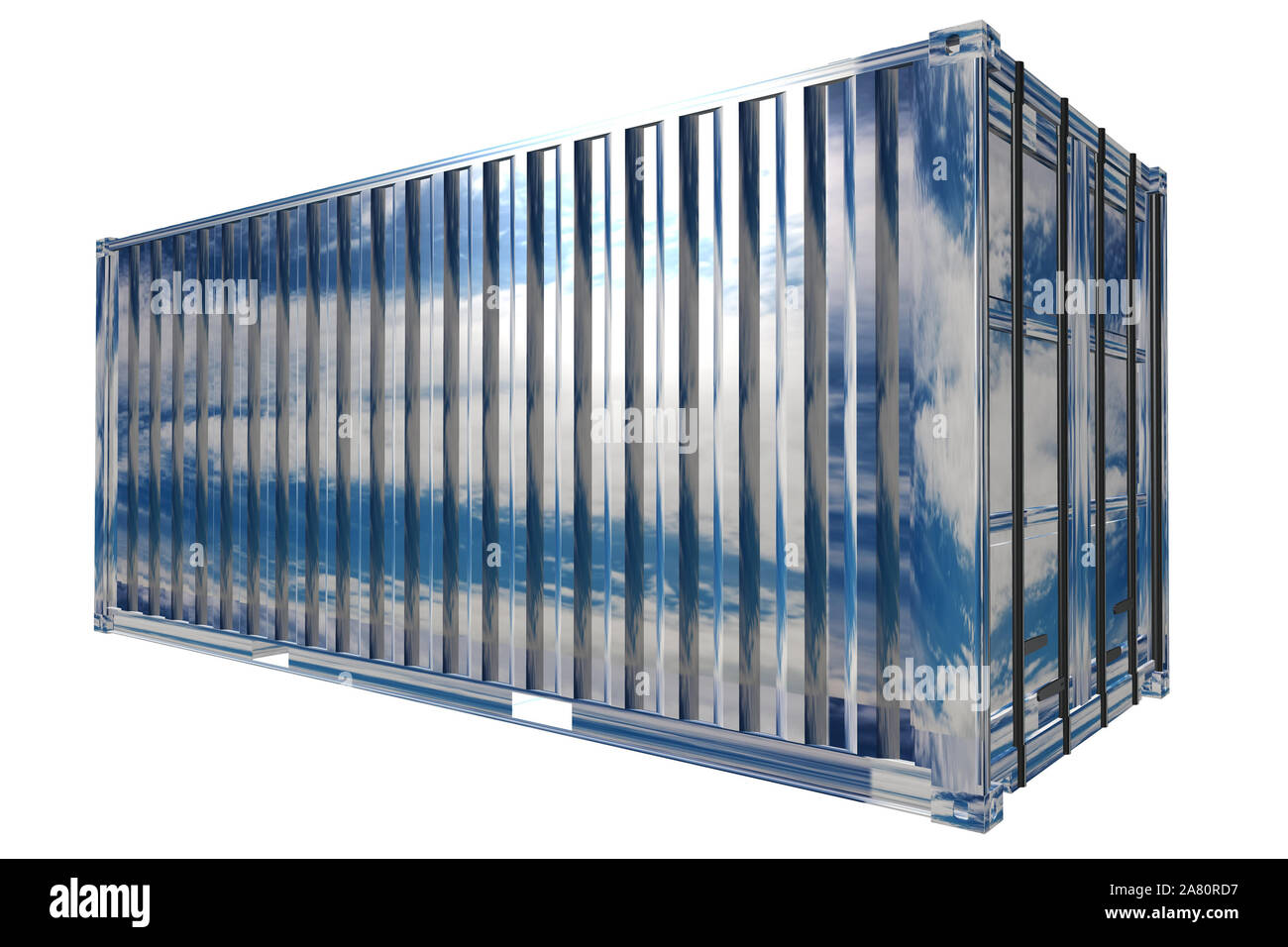 3D transport container on white background Stock Photo - Alamy