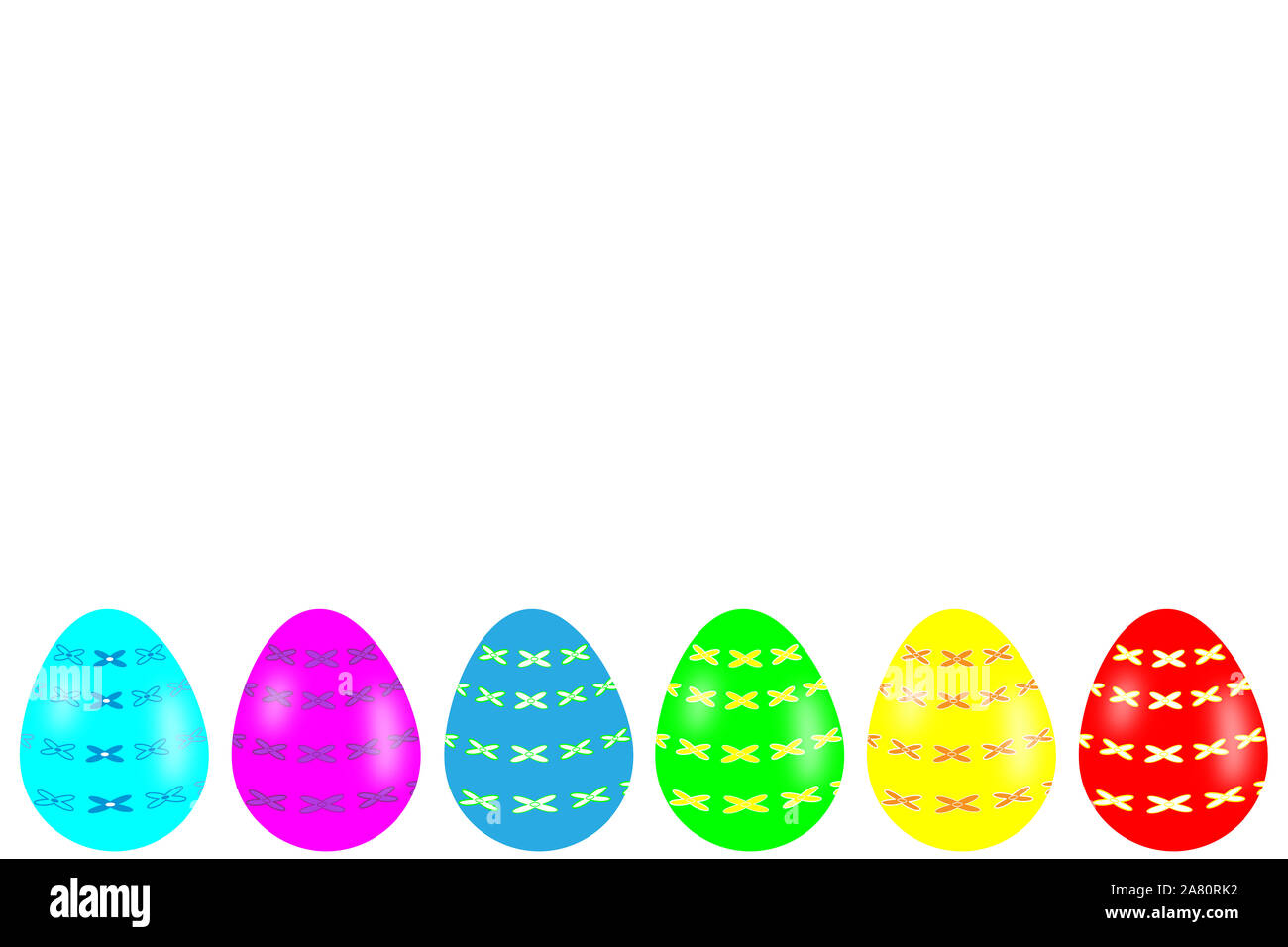 Colorful Easter egg with pattern banner isolated on white Stock Photo ...