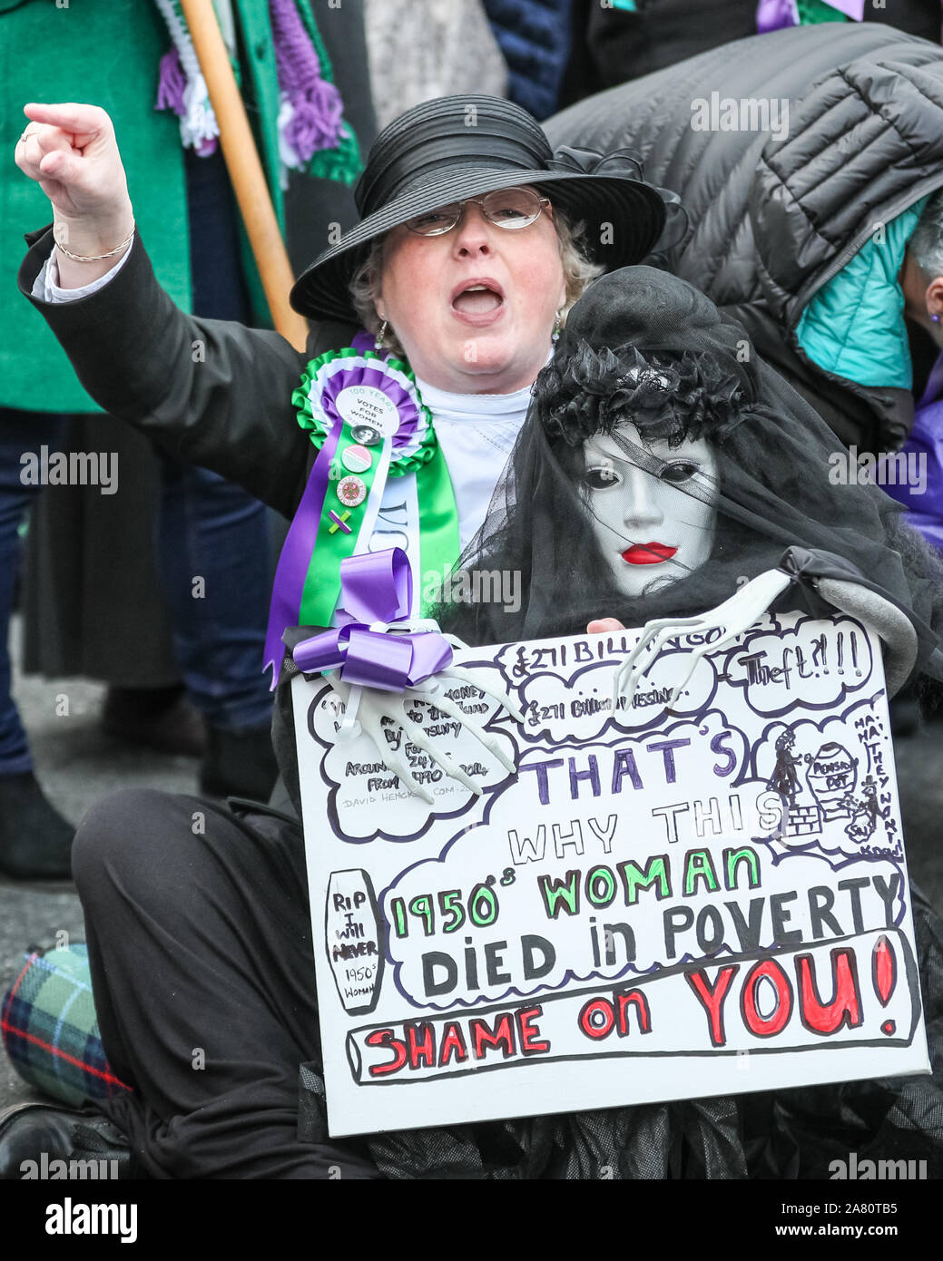 Waspi women demo parliament hi-res stock photography and images - Alamy
