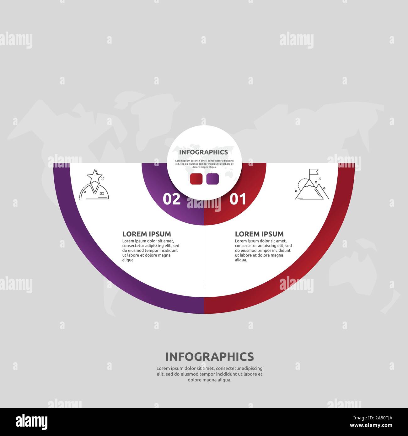 Vector flat template circle and sector infographics. Business concept ...