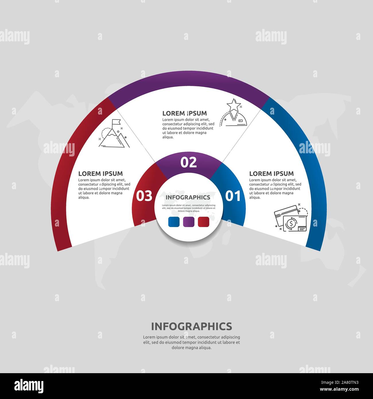 Vector flat template circle and sector infographics. Business concept ...