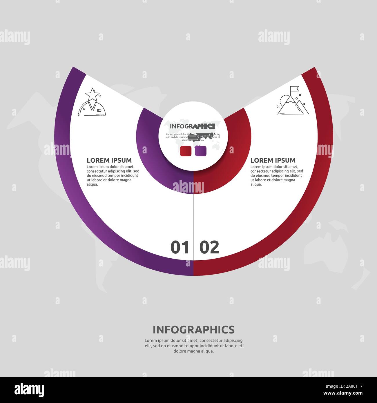 Vector flat template circle and sector infographics. Business concept ...