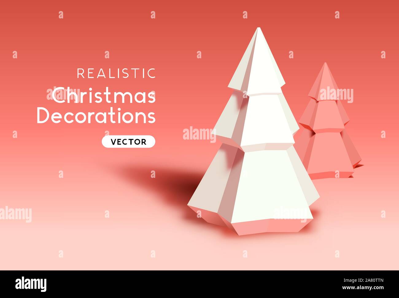 A Realistic vector paper 3D christmas tree object Stock Vector Image ...