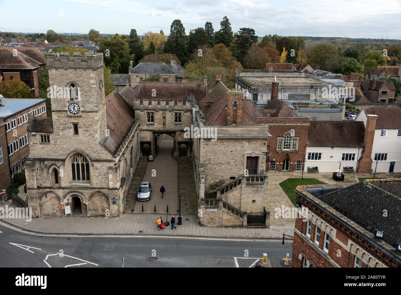 The main medieval archway connected to St. Nicholas Church and the ...