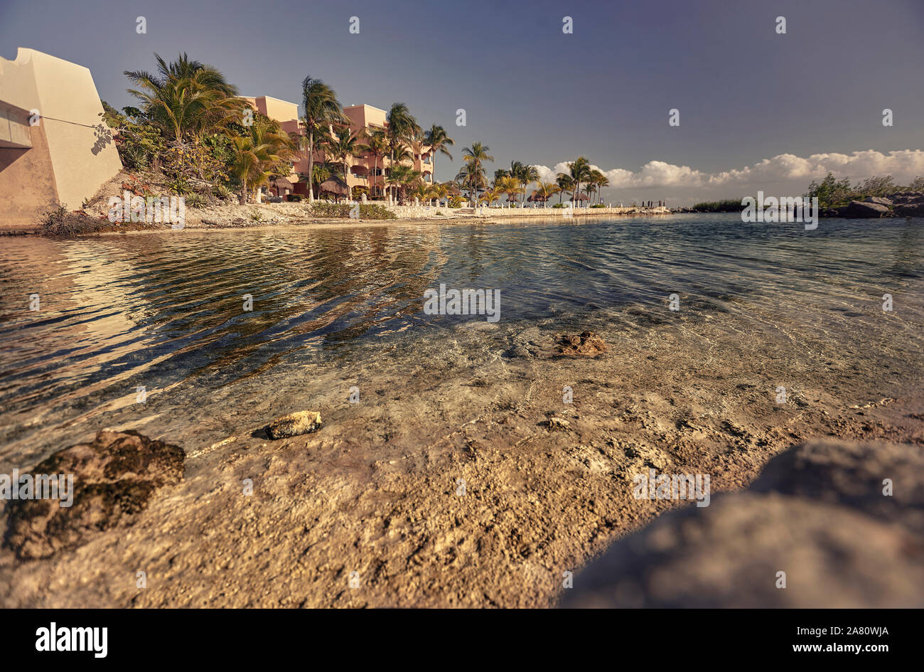 Transparent water of the Caribbean Sea in Mexico Stock Photo - Alamy