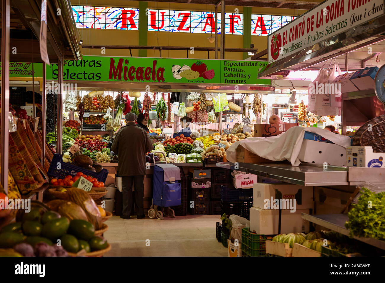 Mercat de Russafa, Russafa indoor food market, Valencia, Spain Stock ...