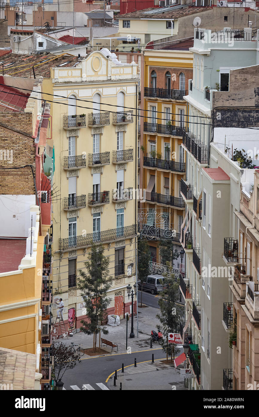 Historic streets in Valencia, Spain Stock Photo - Alamy