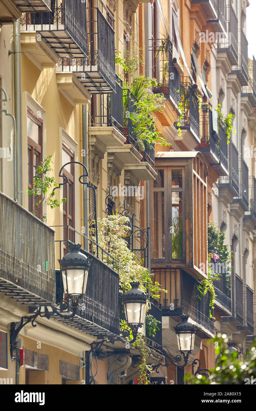 Historic streets in Valencia, Spain Stock Photo - Alamy