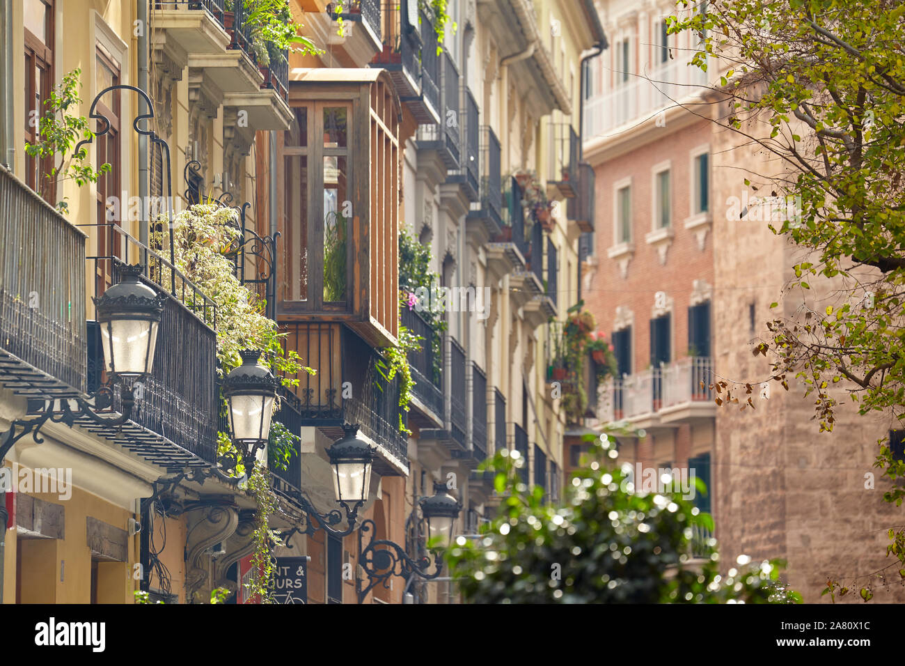 Historic streets in Valencia, Spain Stock Photo - Alamy