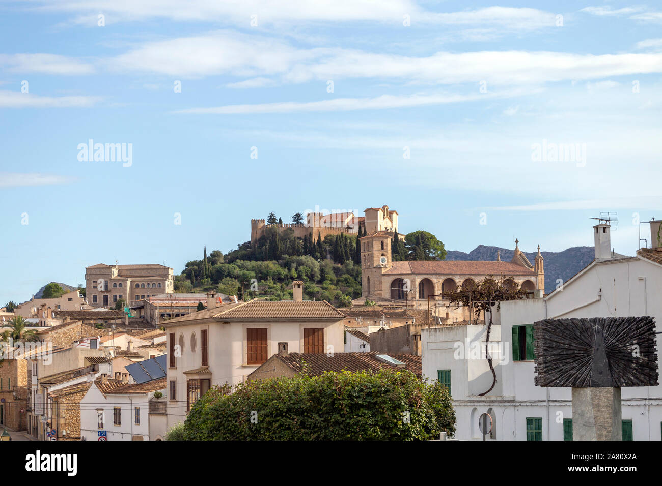 Sant Salvador mountain castle in Arta, Spain Stock Photo - Alamy