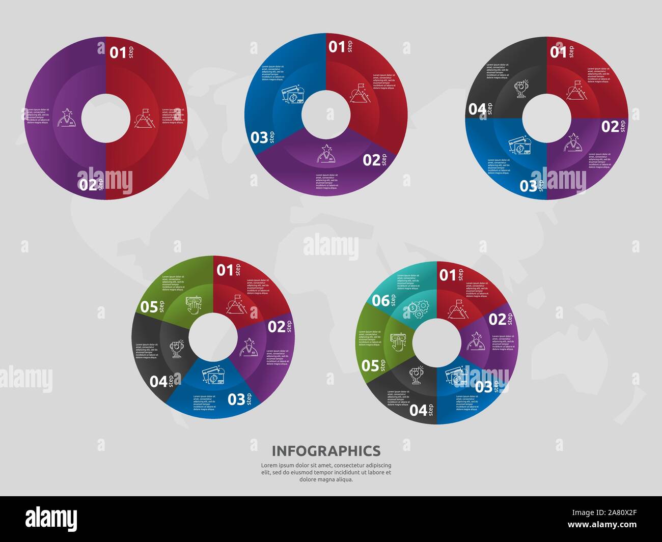 Vector template circle and sector infographics. Set business concept ...