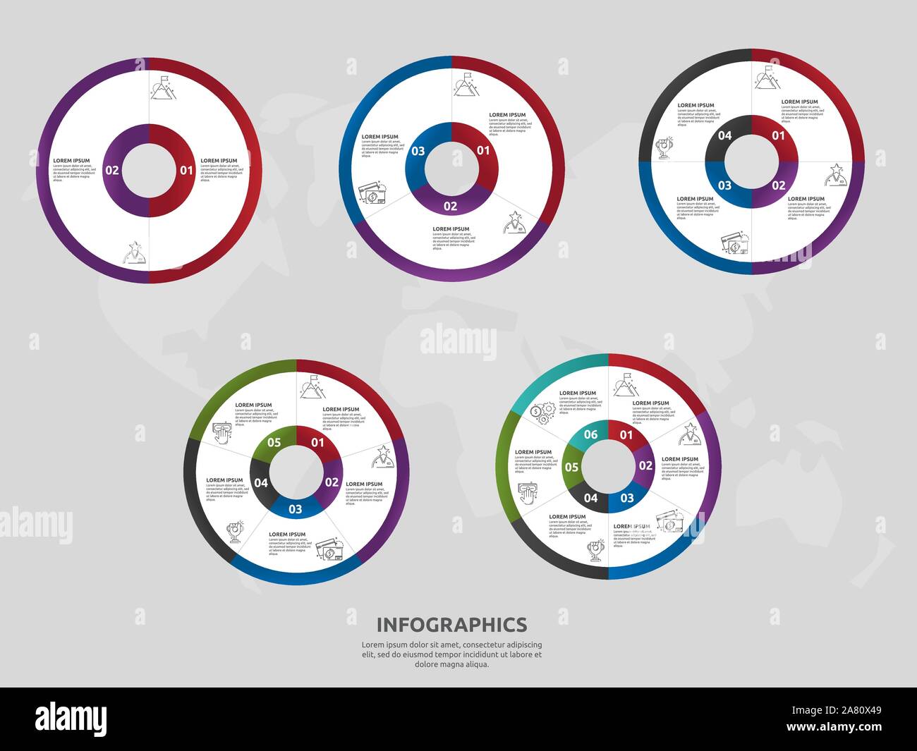 Vector template circle and sector infographics. Set business concept ...