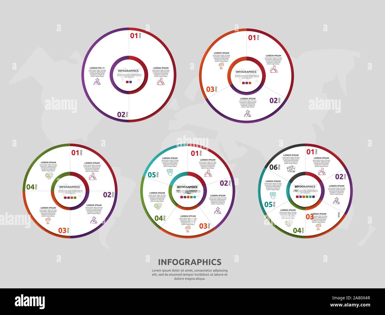 Vector template circle and sector infographics. Set business concept ...