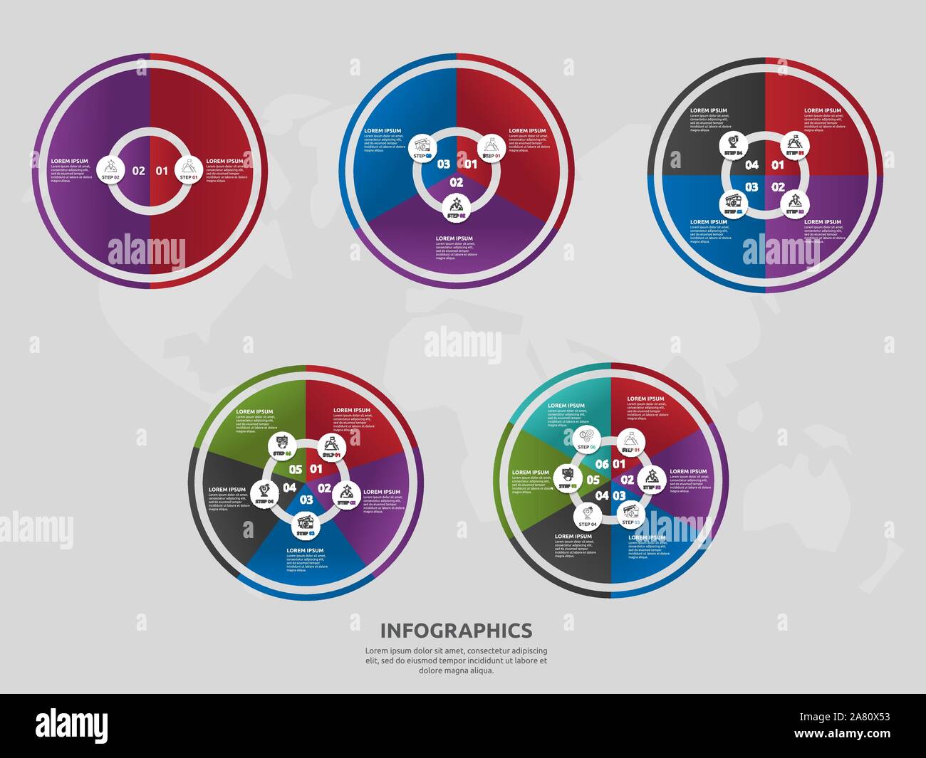 Vector template circle and sector infographics. Set business concept ...