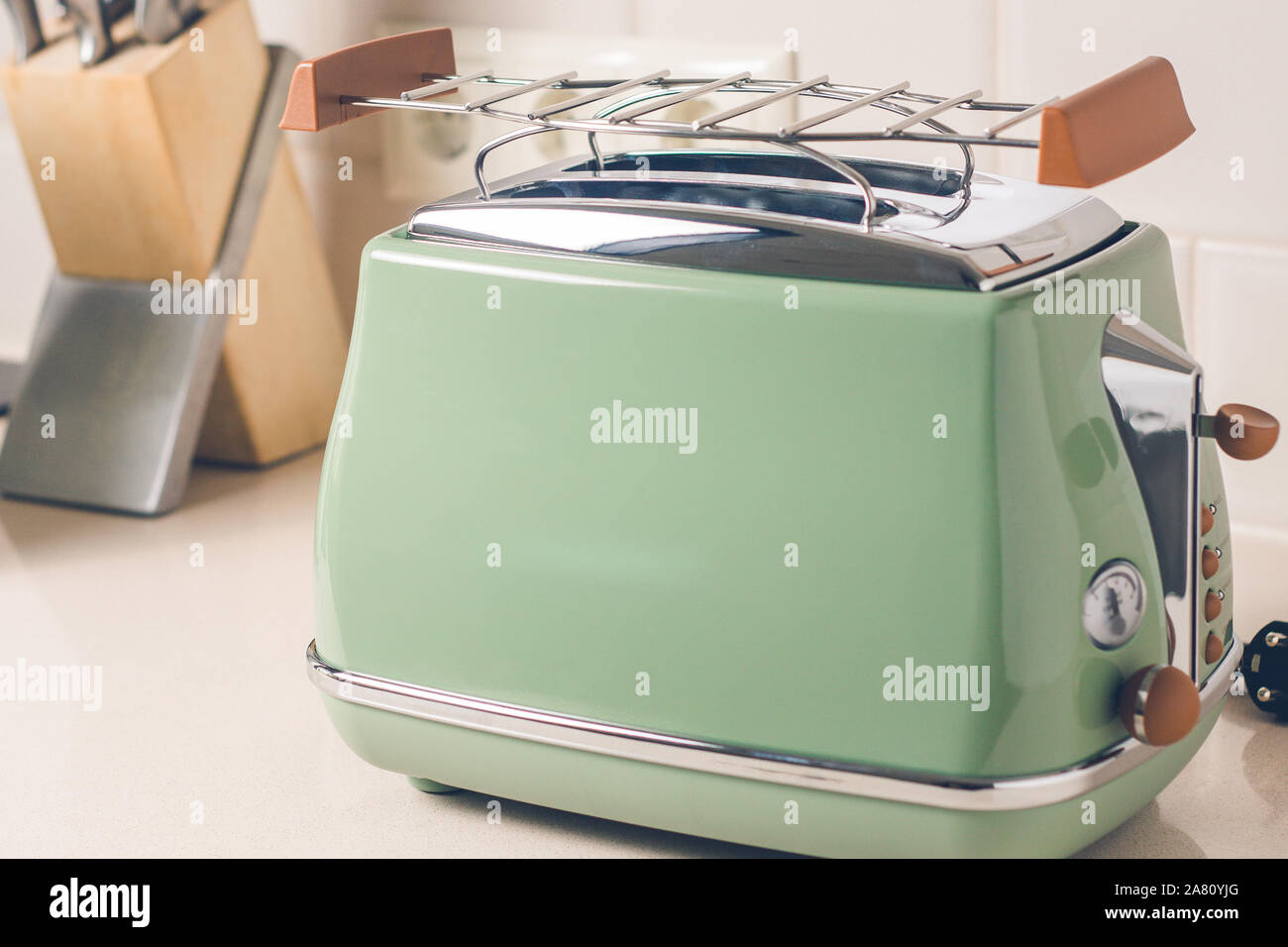 Toaster in vintage style closeup Stock Photo - Alamy