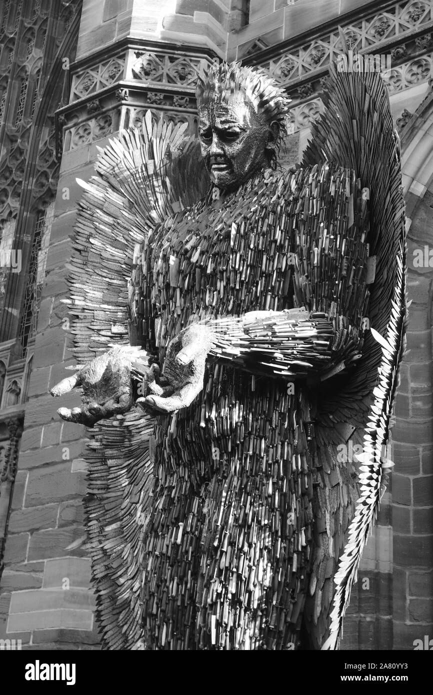 The knife angel is in Chester to raise awareness of knife crime Stock ...
